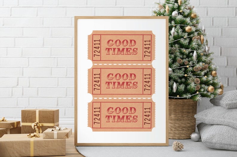 Vintage-inspired Motivational Ticket Wall Art Print: Retro Bar Cart ...