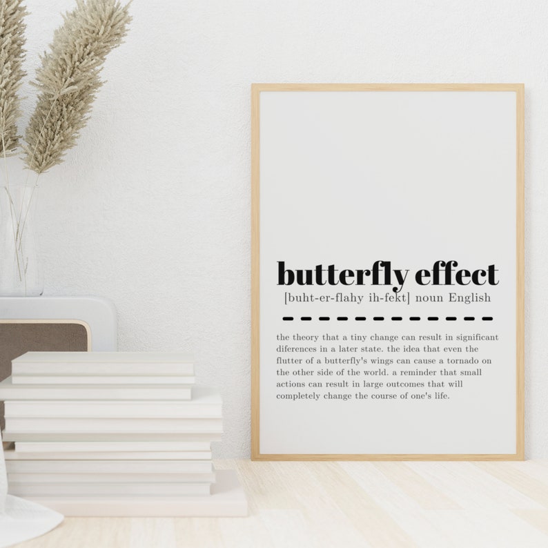 Butterfly Effect Definition Print, Inspirational Wall Art, Butterfly ...