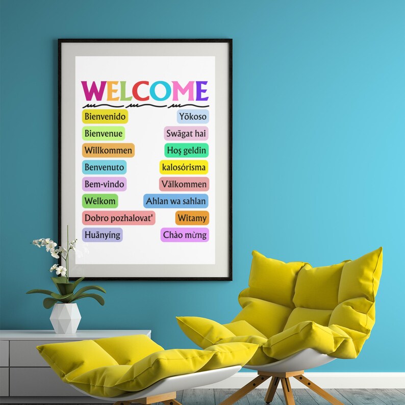Multilingual Welcome Sign: Inclusive Classroom Decor (digital Download ...