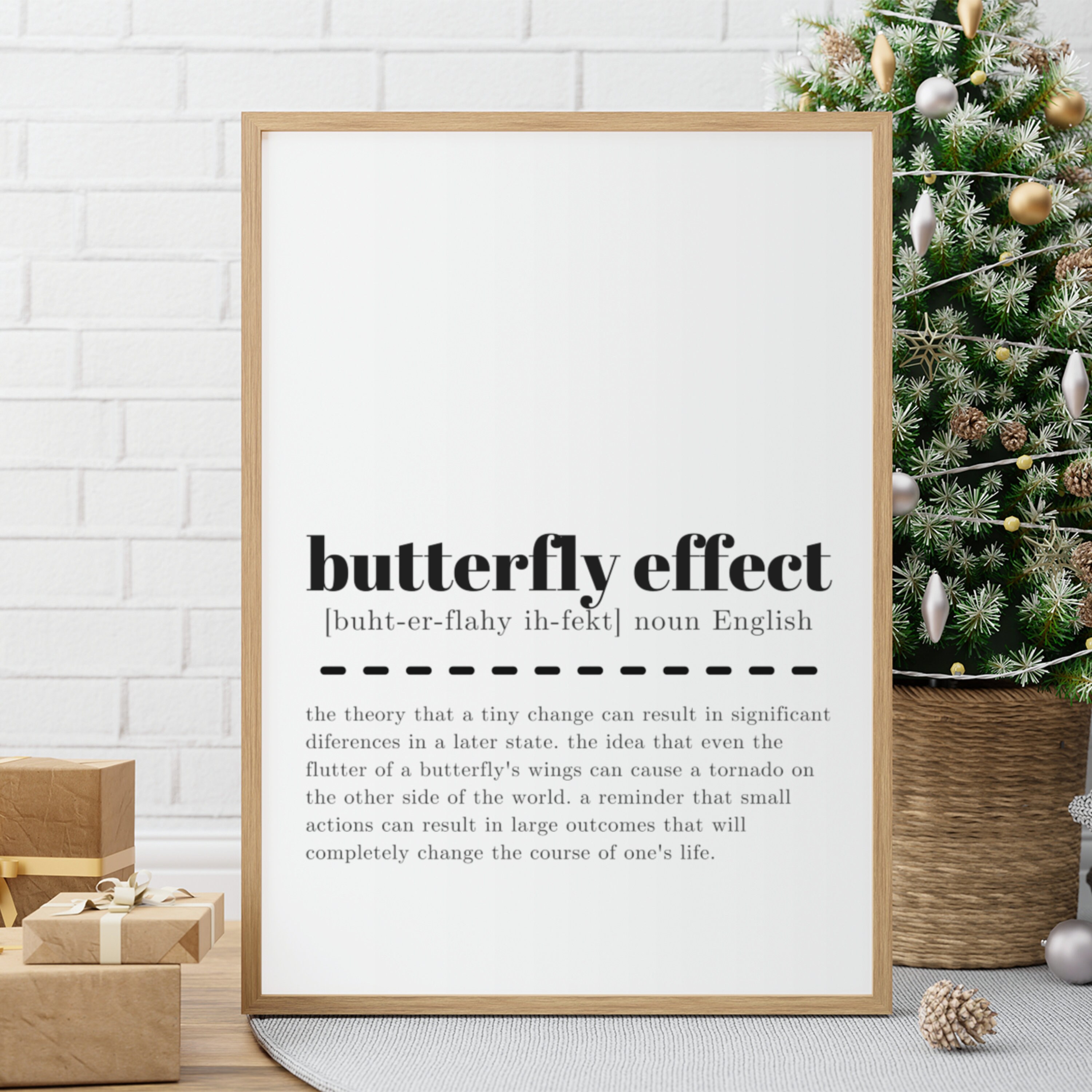 Butterfly Effect Definition Print, Inspirational Wall Art, Butterfly ...