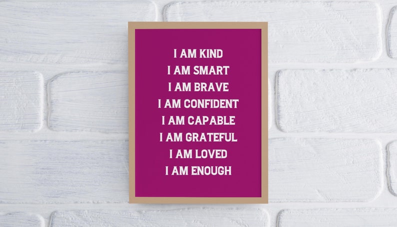 Instant Download Affirmations for Kids Print, I Am Kind Smart Loved ...