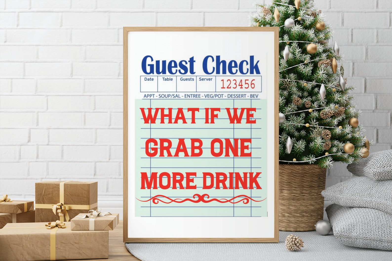 Set of 3 Digital Download One More Drink Guest Check Poster Print - Etsy