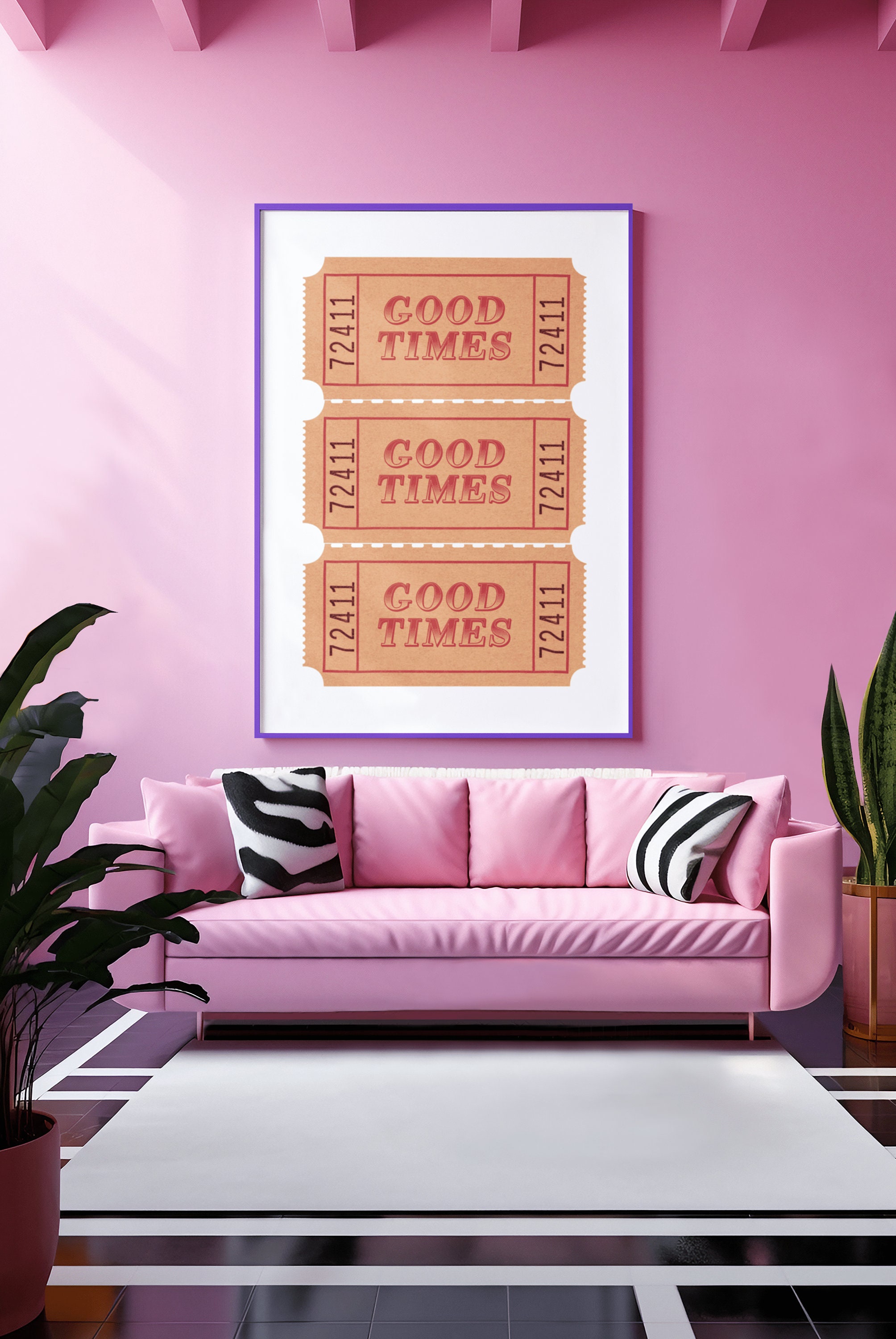 Vintage-inspired Motivational Ticket Wall Art Print: Retro Bar Cart ...