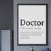 Doktor Definition Print, Doktor Poster, Doktor Geschenk, Geschenk für ...