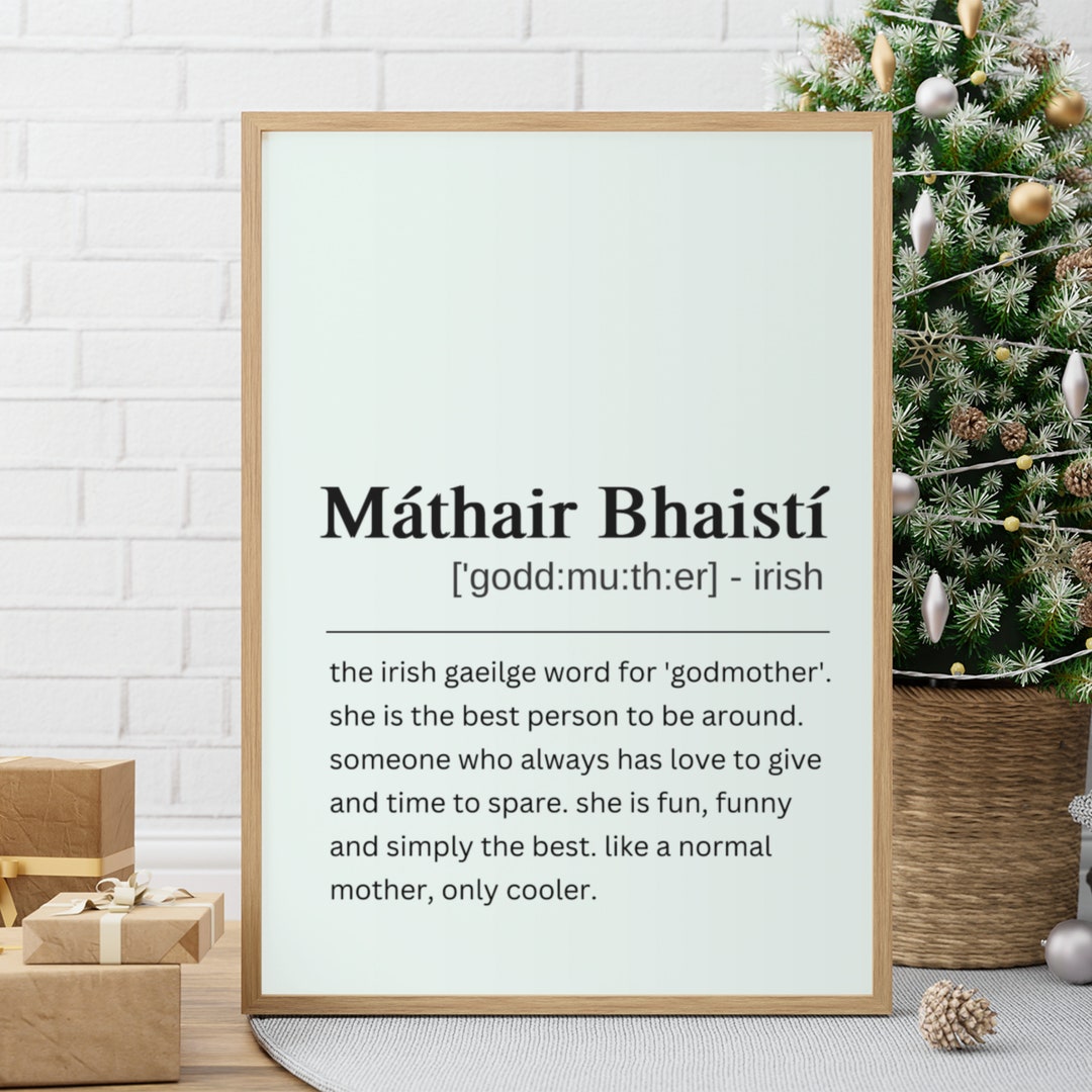 Máthair Bhaistí Irish Godmother Definition Print (digital Download) - Etsy