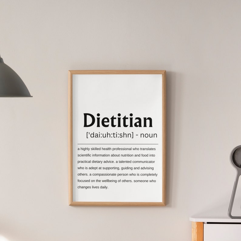 Dietitian Definition Print: Nutritionist Gift (digital Download) - Etsy