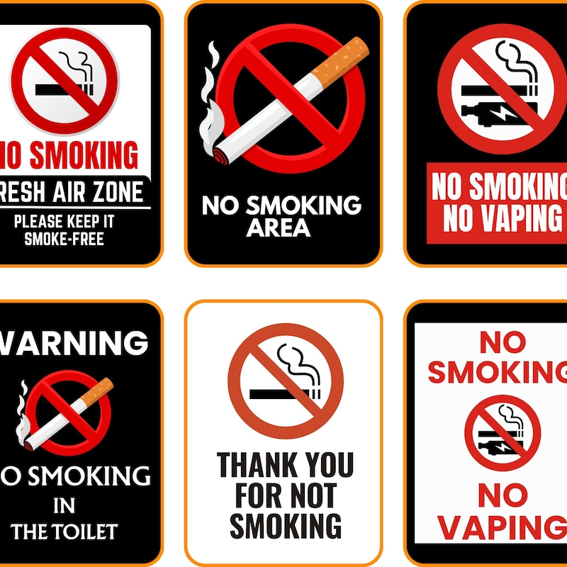 No Smoking Sign - Etsy