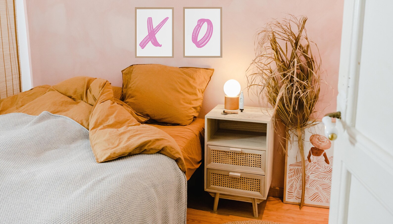 XO Wall Art, Set of 2 Blush Pink XO Hugs and Kisses Poster for Nursery ...