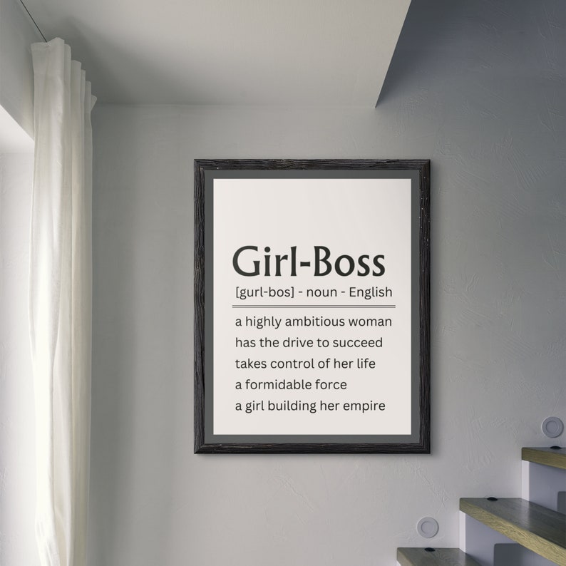 Girl Boss Definition Printable Wall Art, Woman Boss Print Instant ...