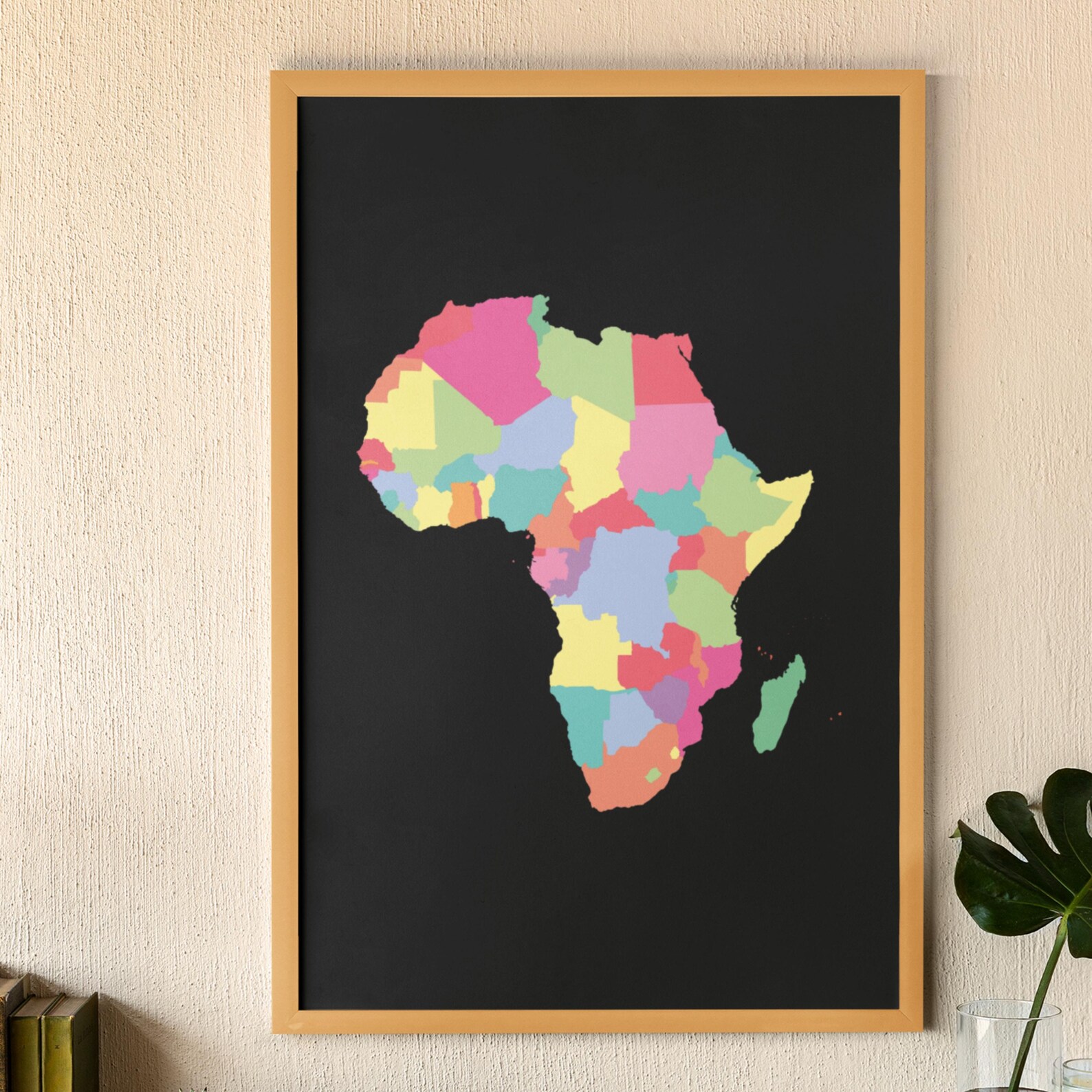 Colorful Africa Map Educational Artwork Printable, Homeschool Learning ...