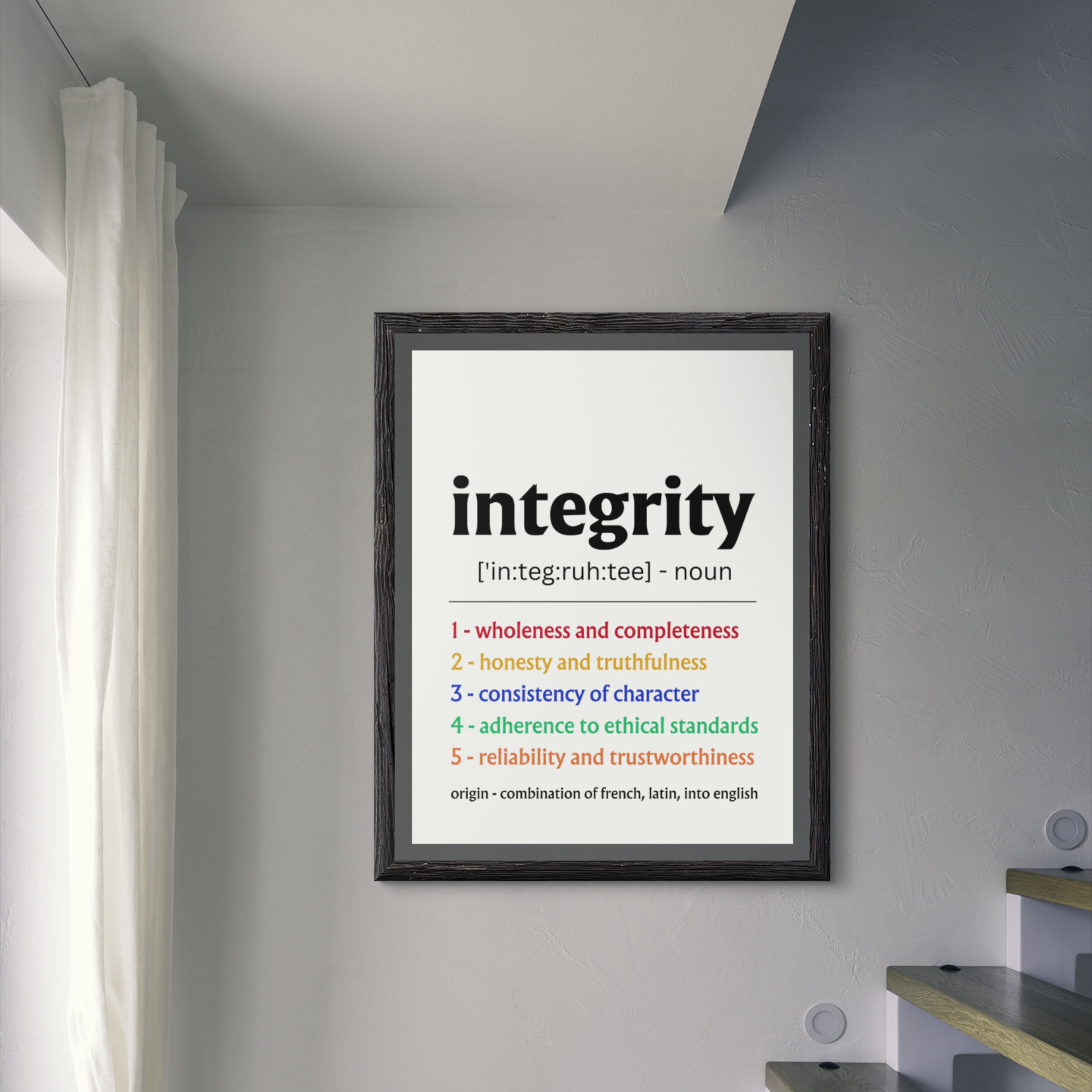 Integrity Definition Print, Integrity Quote, Office Wall Art, Classroom ...