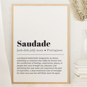 Saudade Definition Print: Portuguese Word Art (digital Download) - Etsy