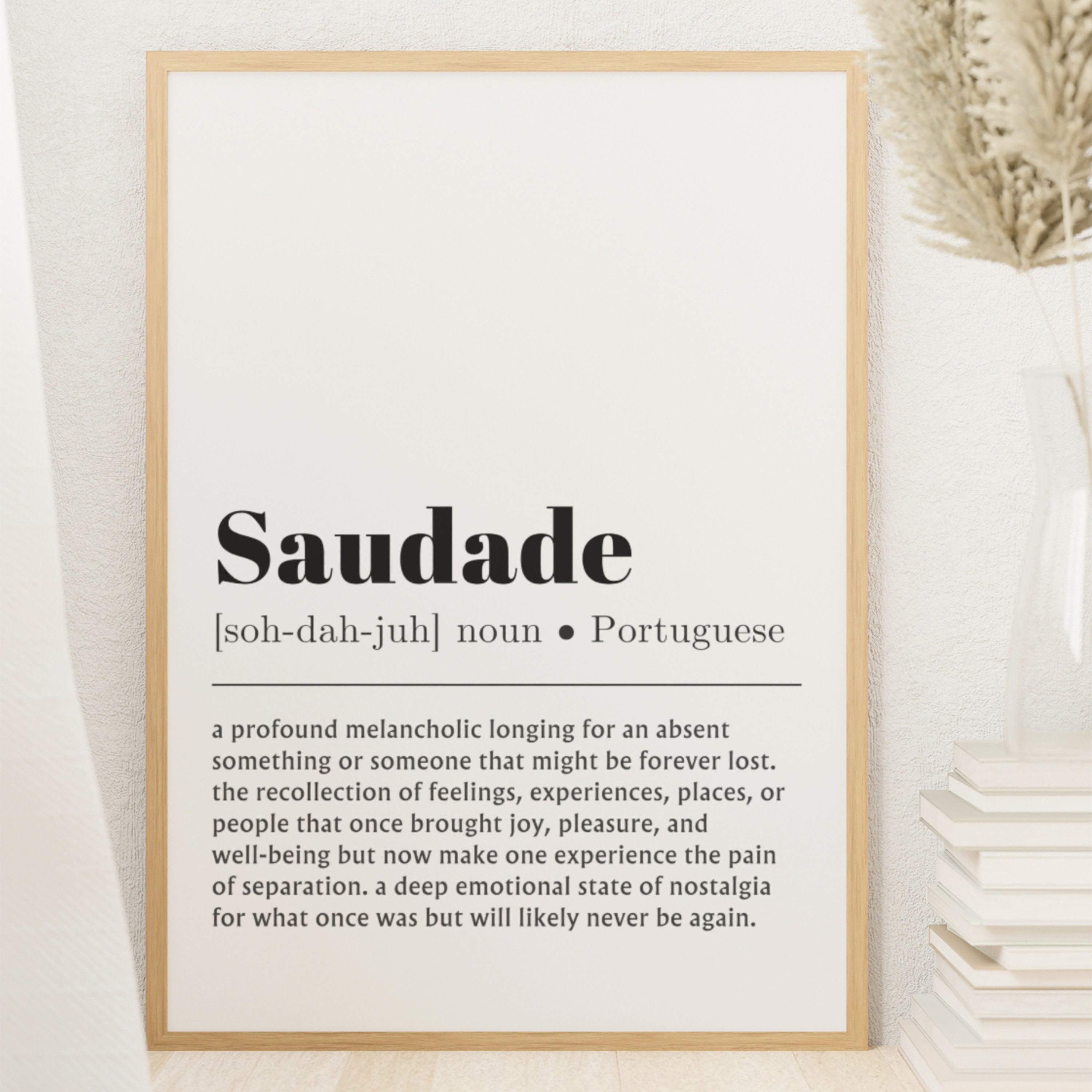 Saudade Definition, Portuguese Word Art, Portuguese Language Print ...