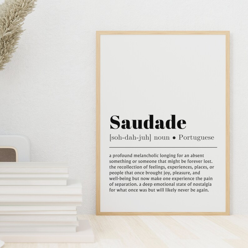 Saudade Definition Print: Portuguese Word Art (digital Download) - Etsy
