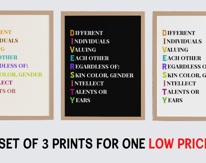 Diversity Poster: Rainbow Watercolor Classroom Art (digital Download ...