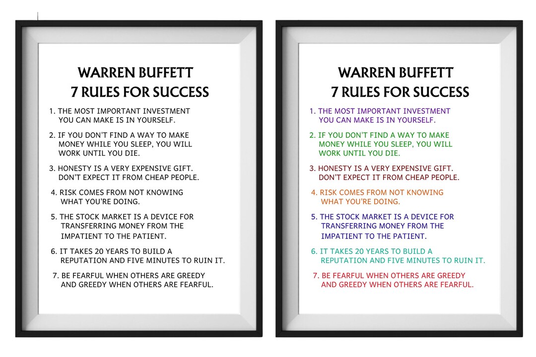 Warren Buffett Quotes Print: Motivational Office Decor (digital ...