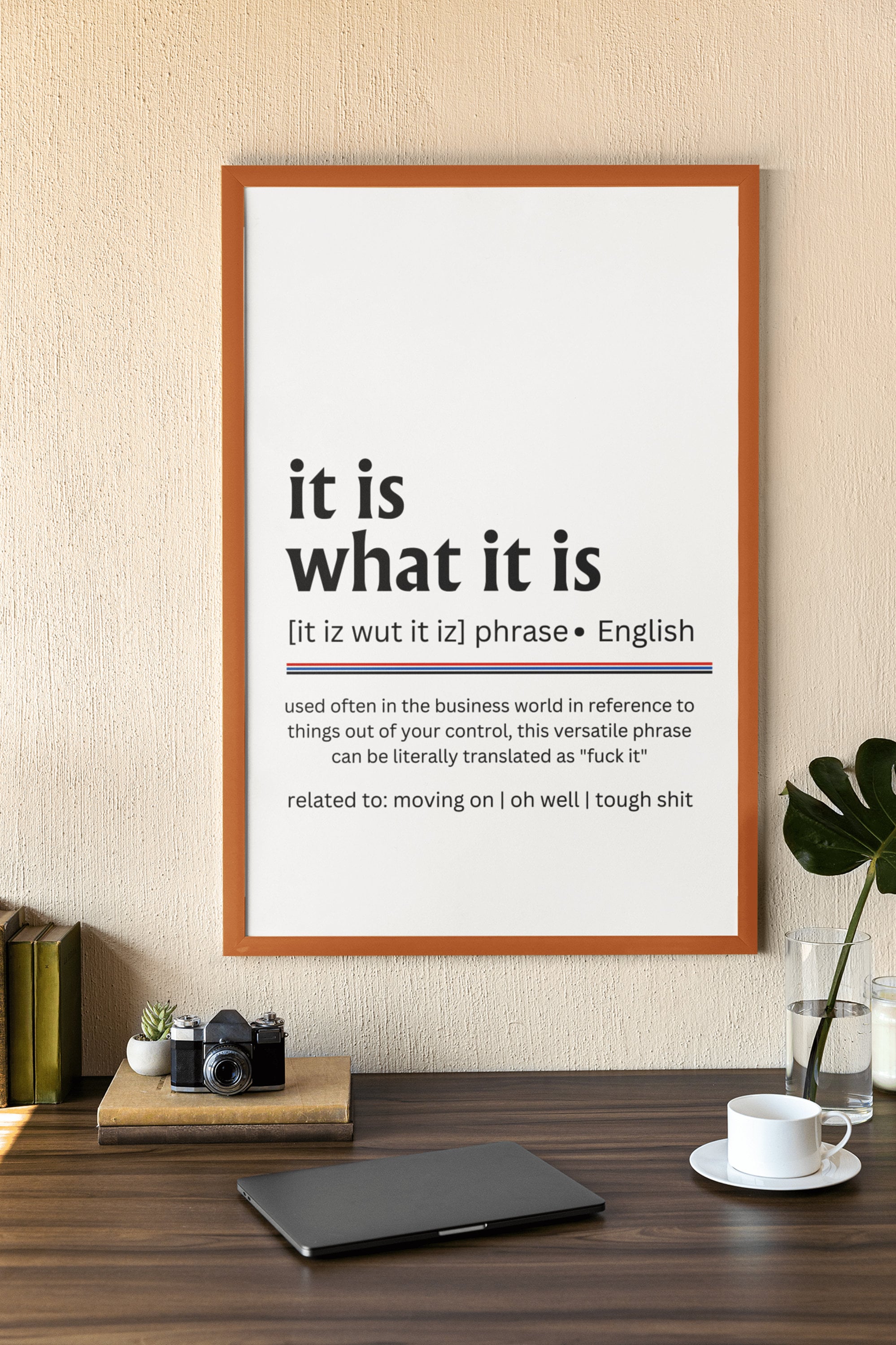 Home Office Wall Art, It is What It is Definition Print, Home Office ...