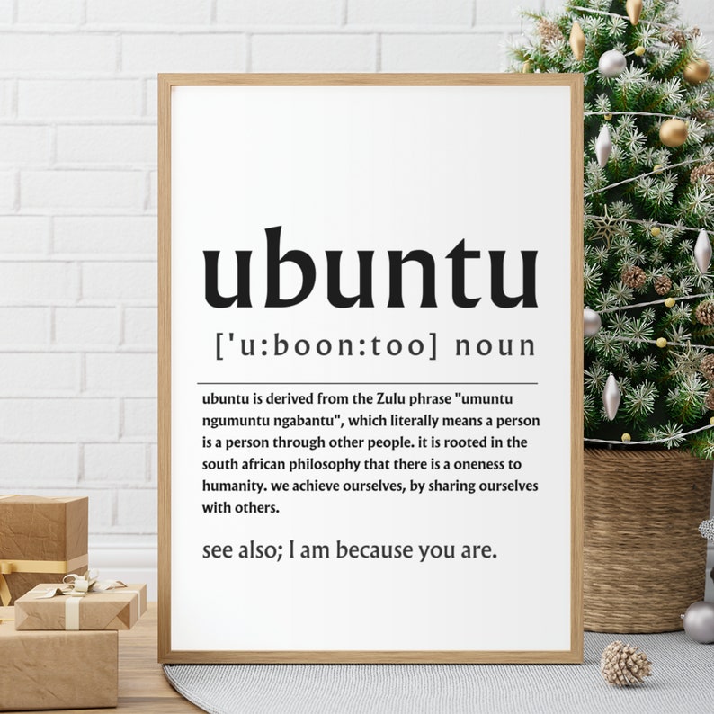 Ubuntu Definition Print, South Wall Art, Ubuntu Poster, Self Love Home ...