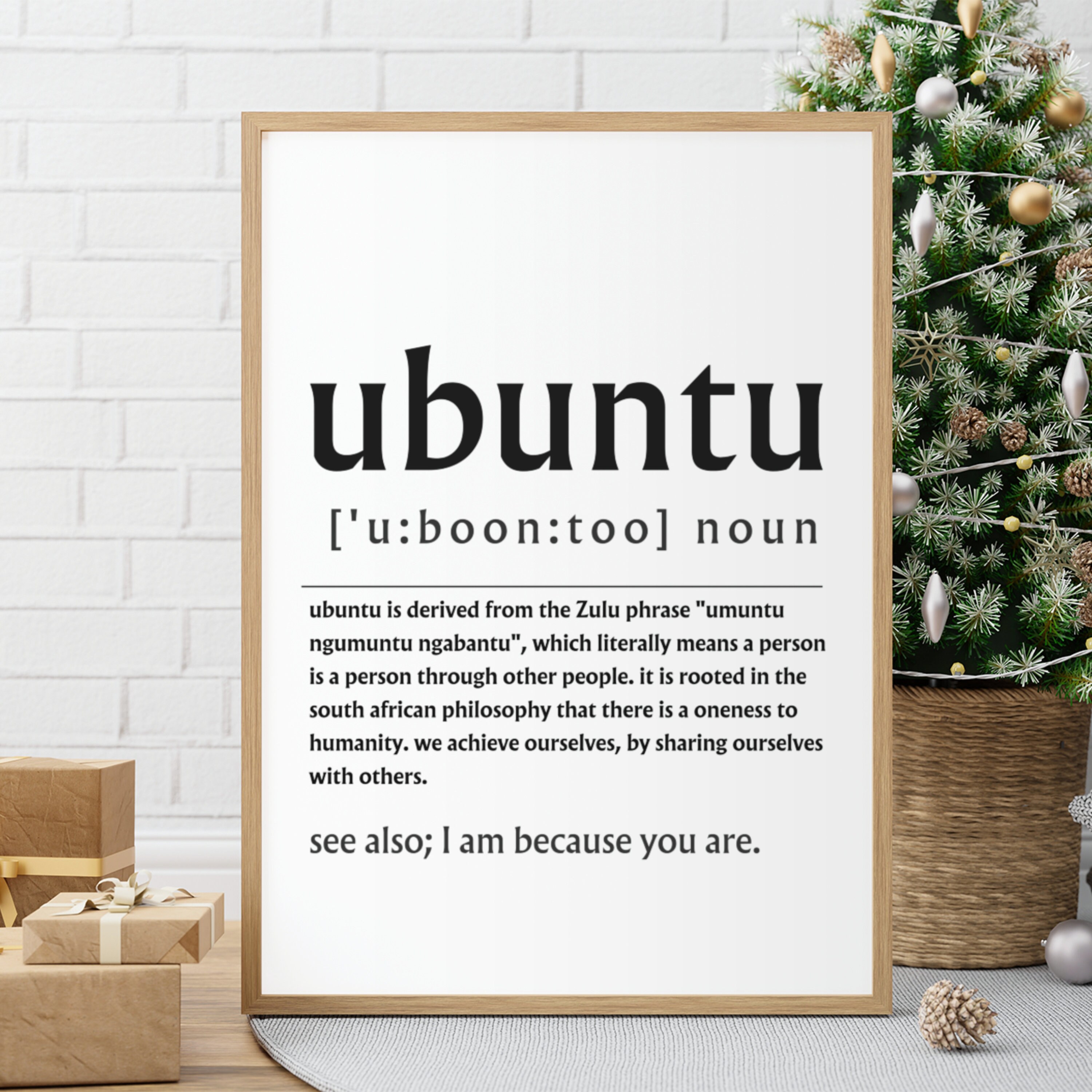Ubuntu Definition Print, South Wall Art, Ubuntu Poster, Self Love Home ...