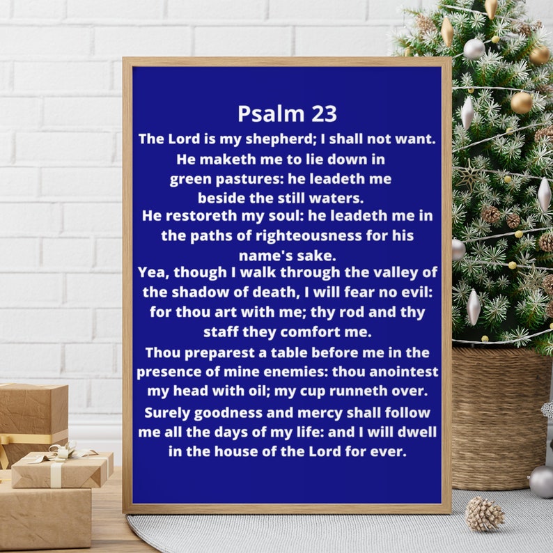 Psalm 23 Poster Bible Artwork Print, Instant Digital Download Scripture ...