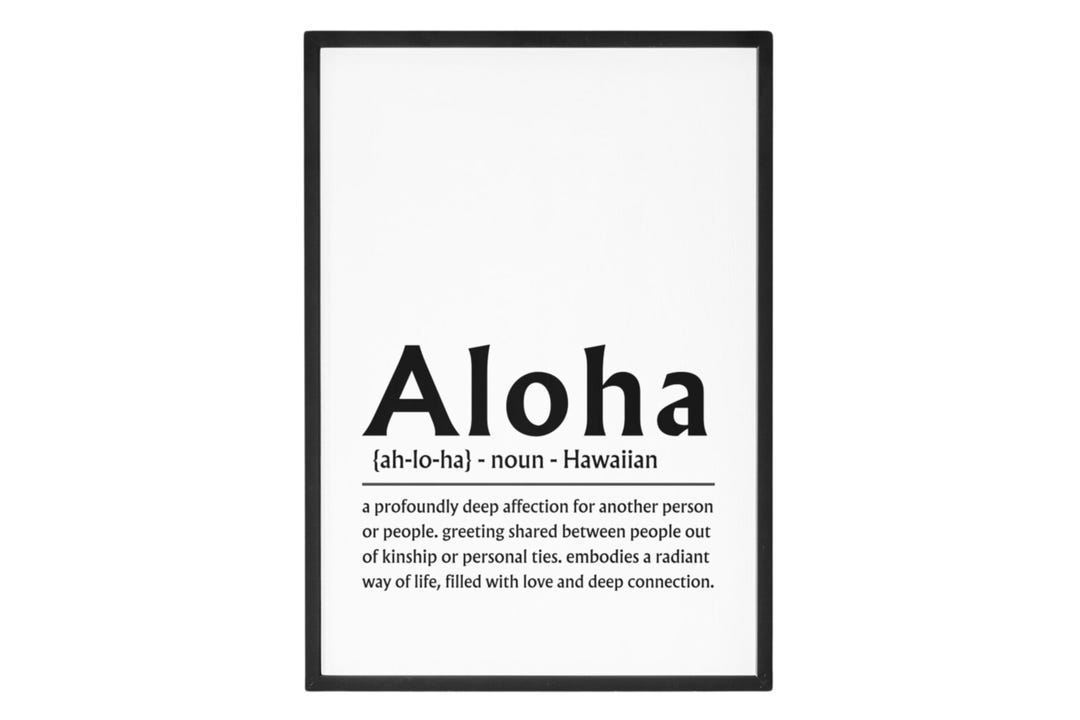 Aloha Definition Print Set of 3, Aloha Minimalist Printable Artwork ...