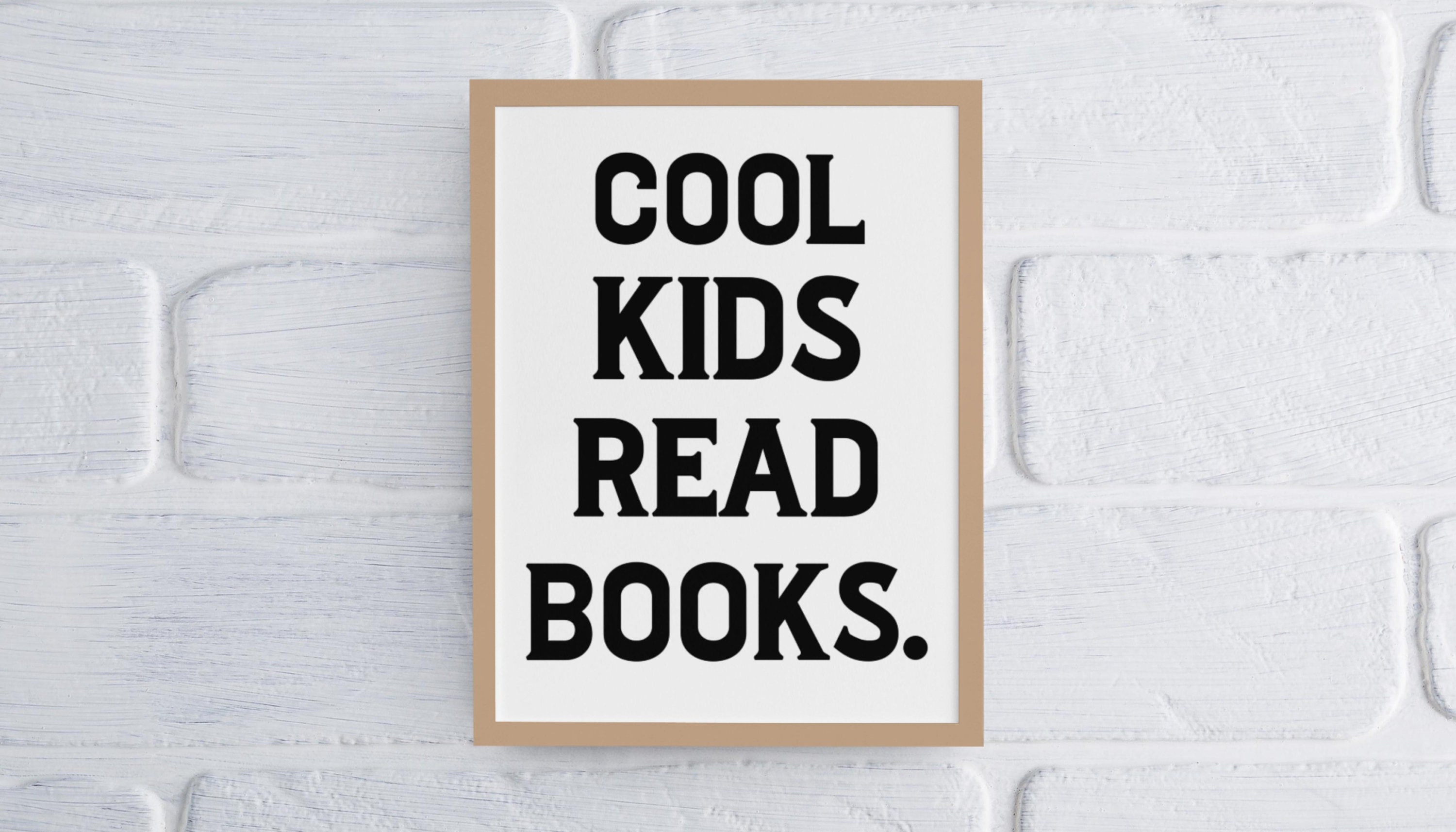 Set of 3 Cool Kids Read Books Print, Kids Reading Nook Playroom Wall ...