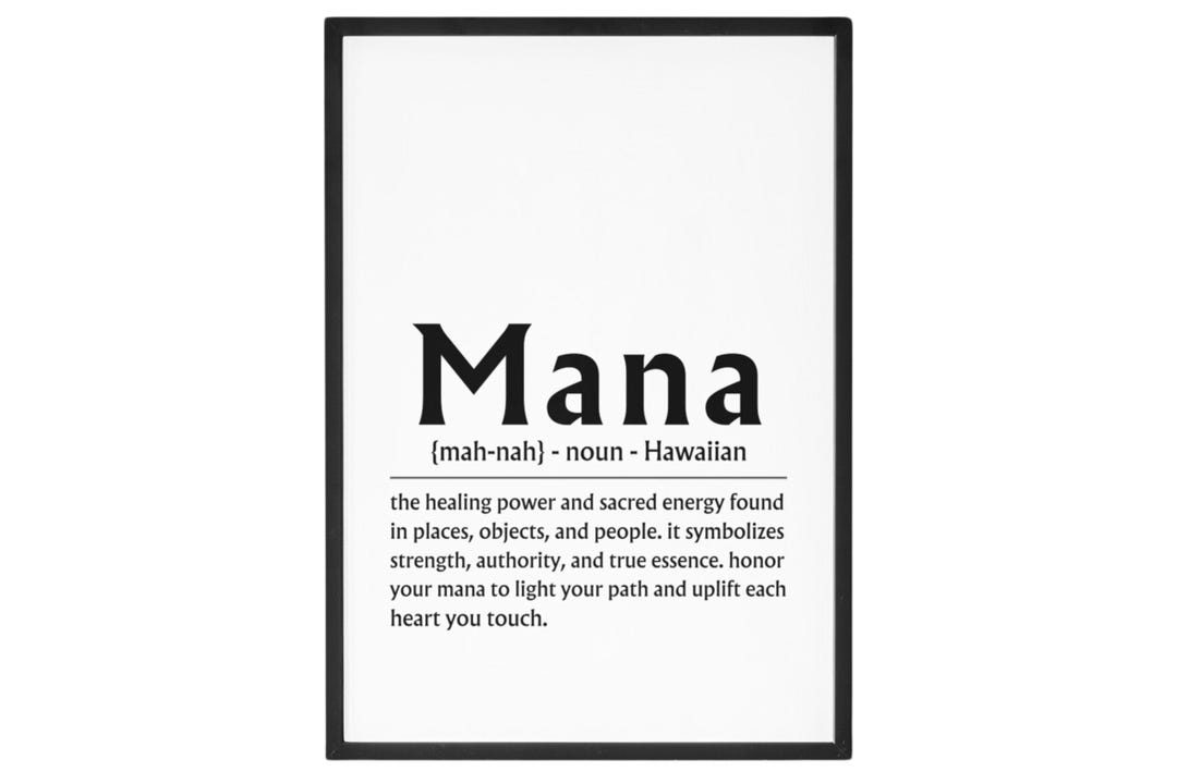 Mana Definition Print: Polynesian Wall Art (digital Download) - Etsy