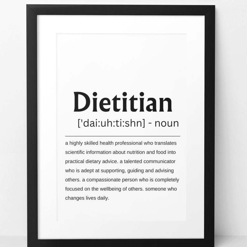 Dietitian Definition Print: Nutritionist Gift (digital Download) - Etsy