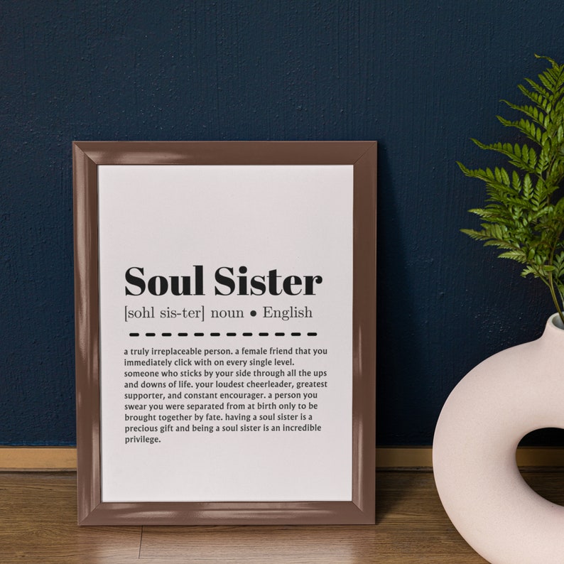 Soul Sister Definition Art Print, Friend Gift (digital Download) - Etsy