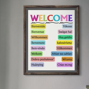 Multilingual Welcome Sign: Inclusive Classroom Decor (digital Download ...