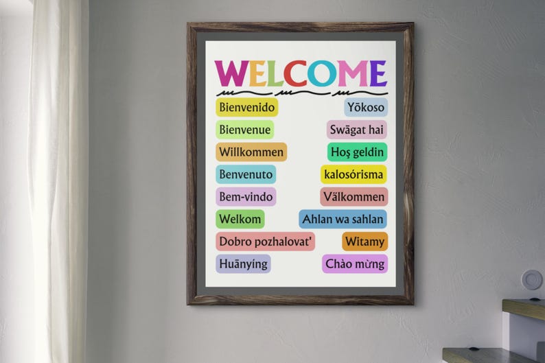 Multilingual Welcome Sign: Inclusive Classroom Decor (digital Download ...