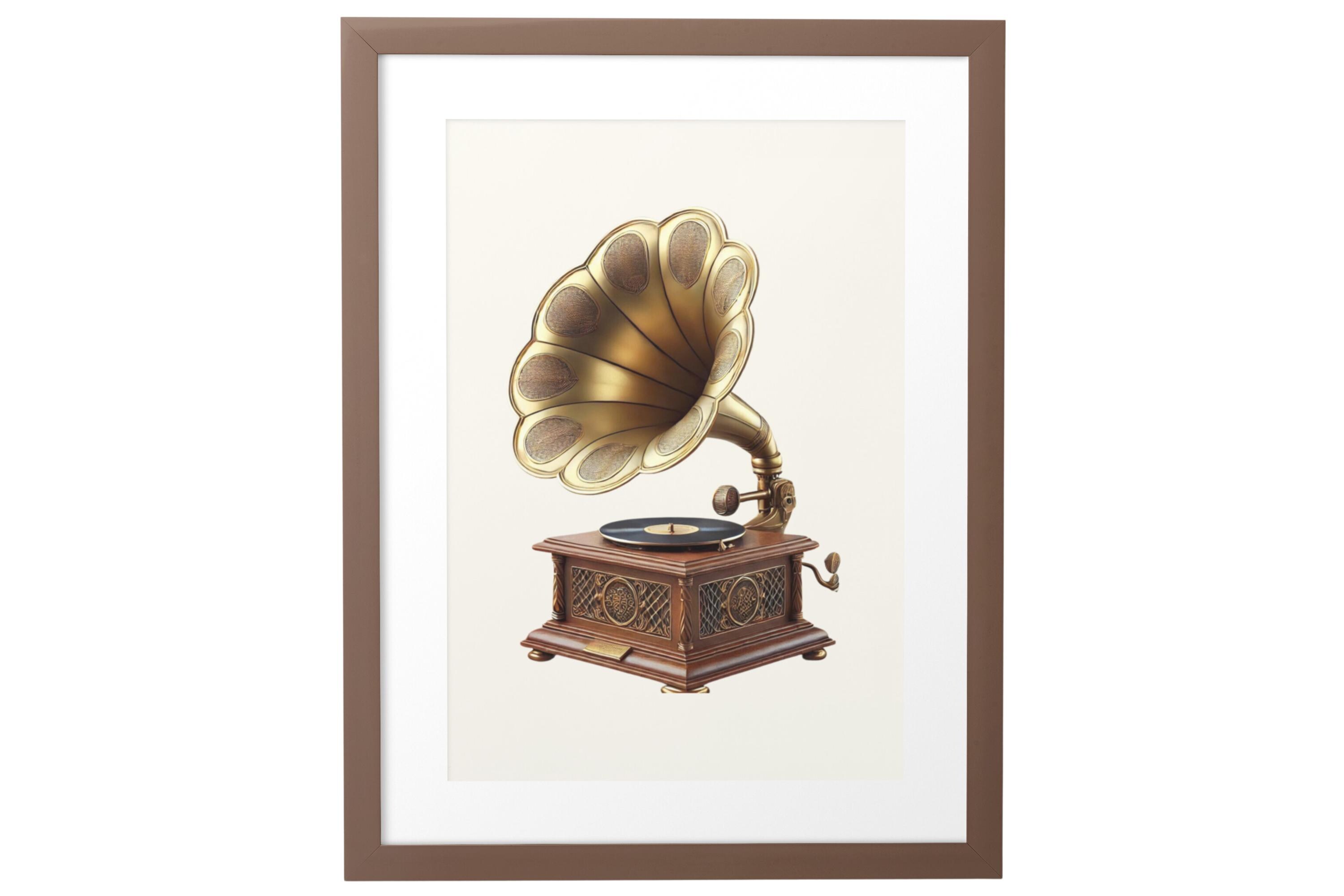 Antique Gramophone Digital Print Download, Retro Gramophone Artwork ...