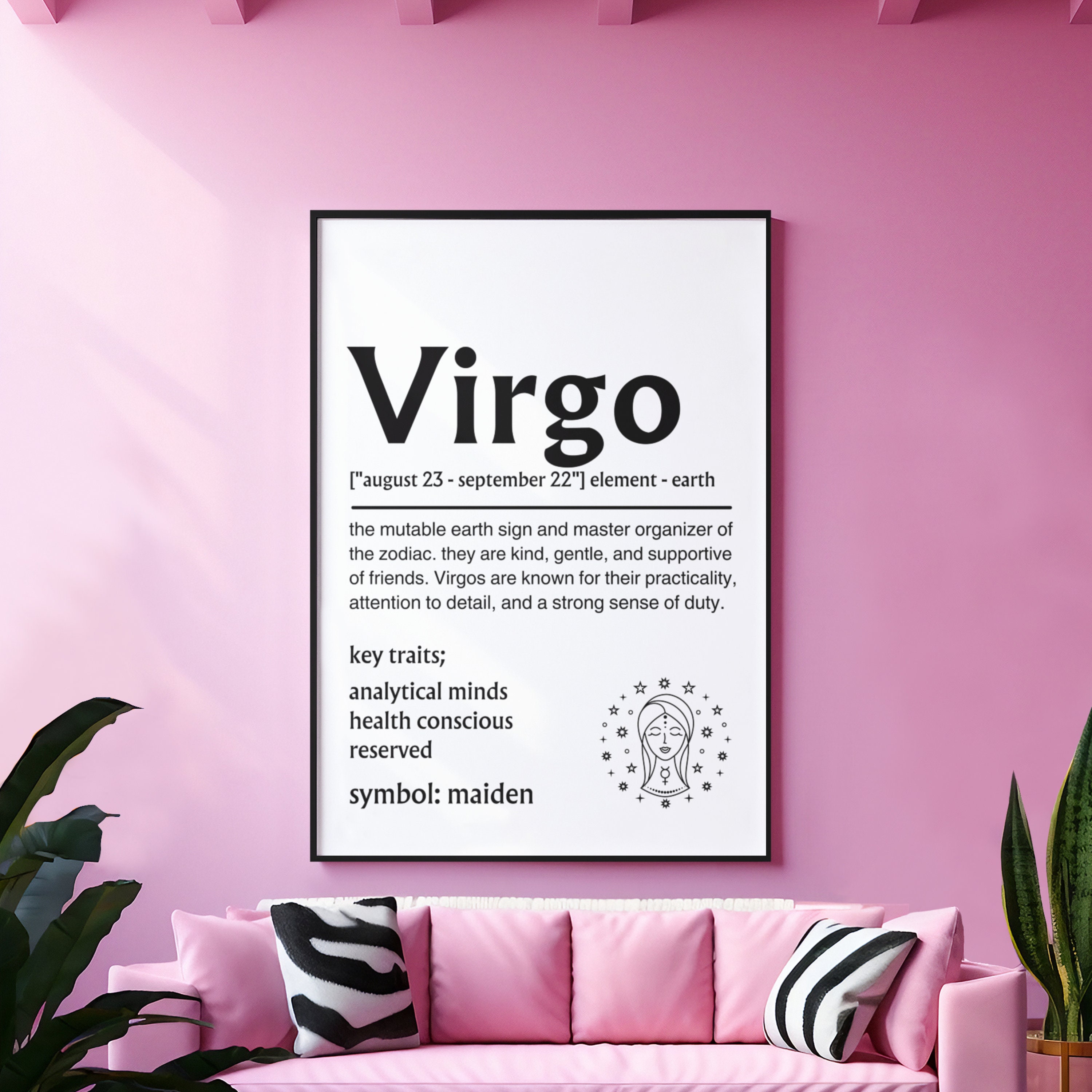Virgo Definition Print, Dictionary Art Print Virgo Poster, Virgo Gift ...