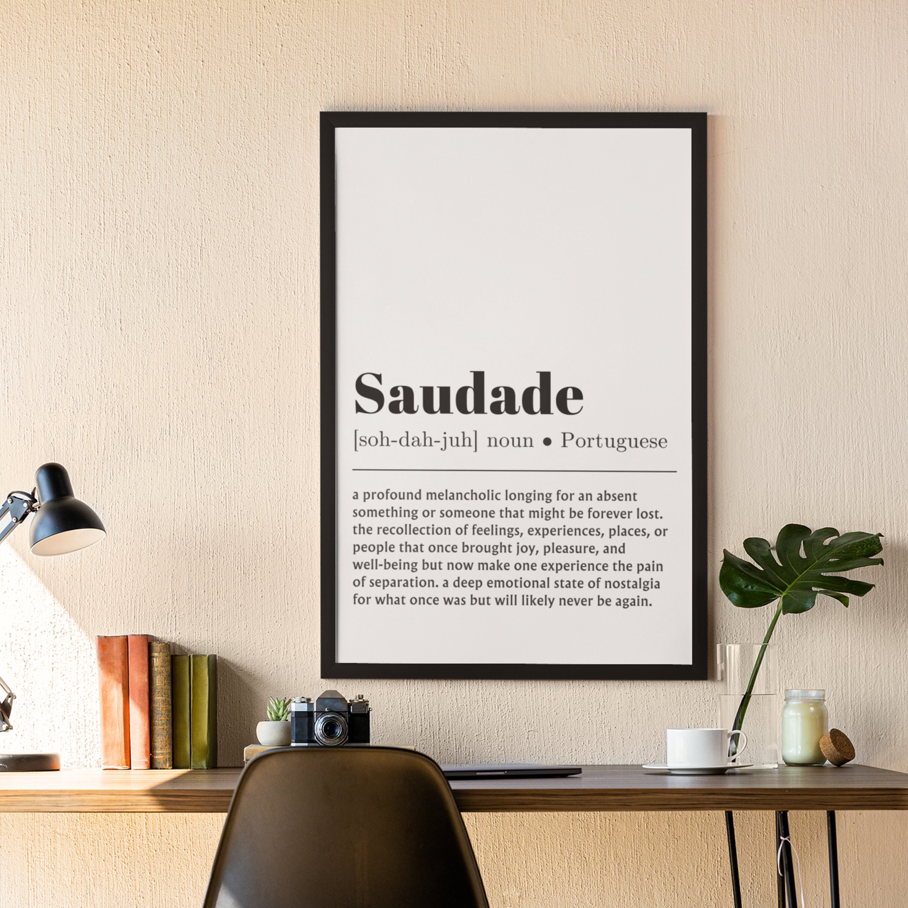 Saudade Definition, Portuguese Word Art, Portuguese Language Print ...