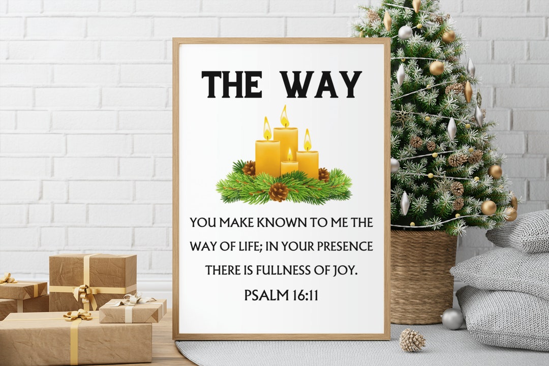 Christian Quote Print, the Way Bible Verse Psalm 16:11 Wall Art Print ...