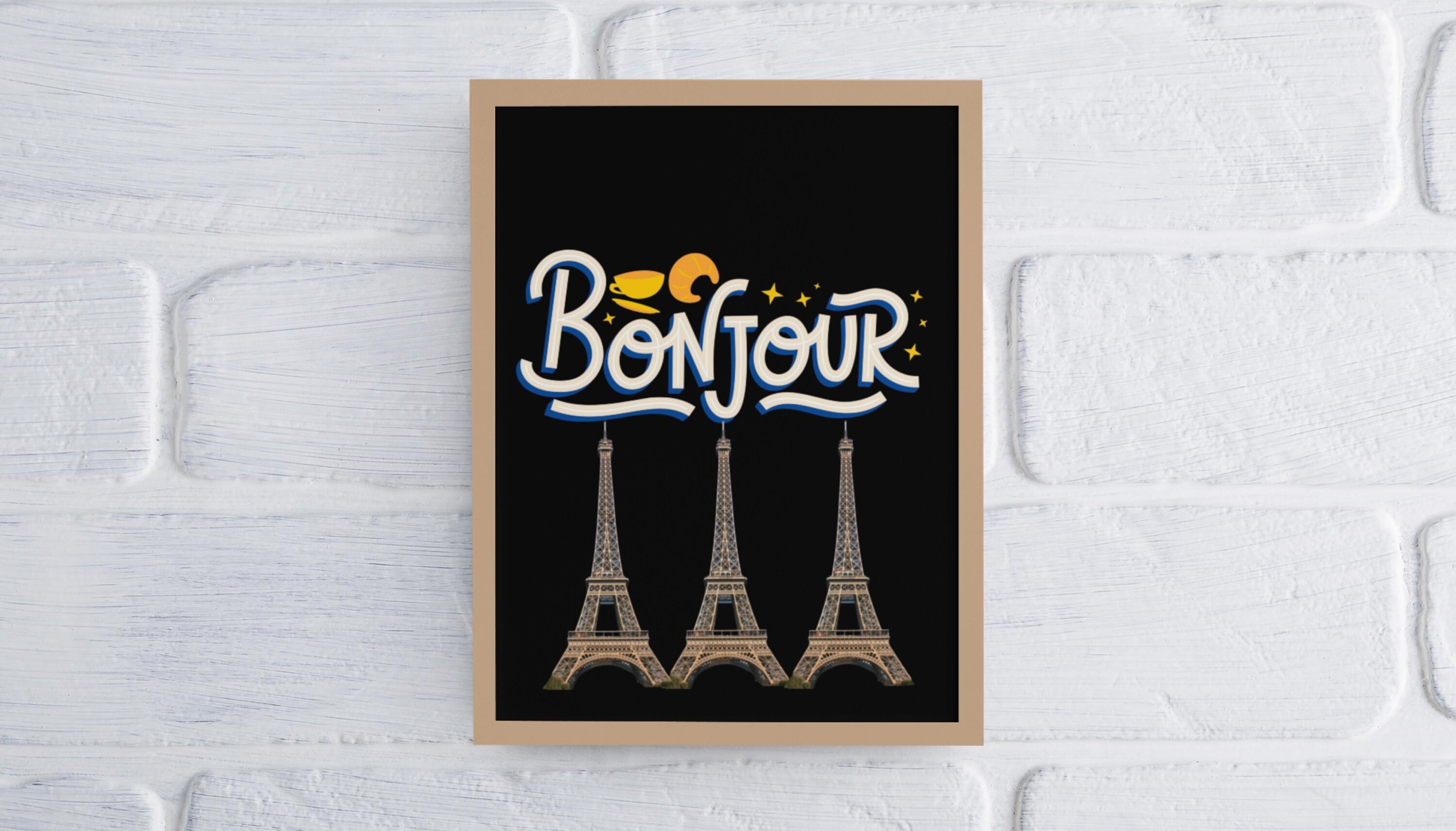 Bonjour Art Print, French Greeting Printable Wall Art - Etsy