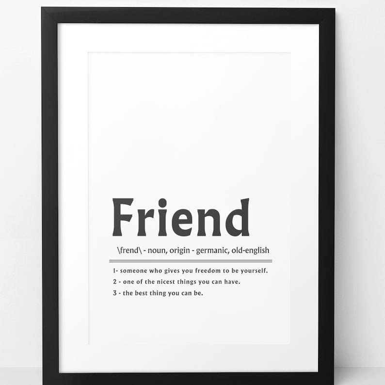 Friend Definition Print: Friendship Quote Wall Art (digital Download ...