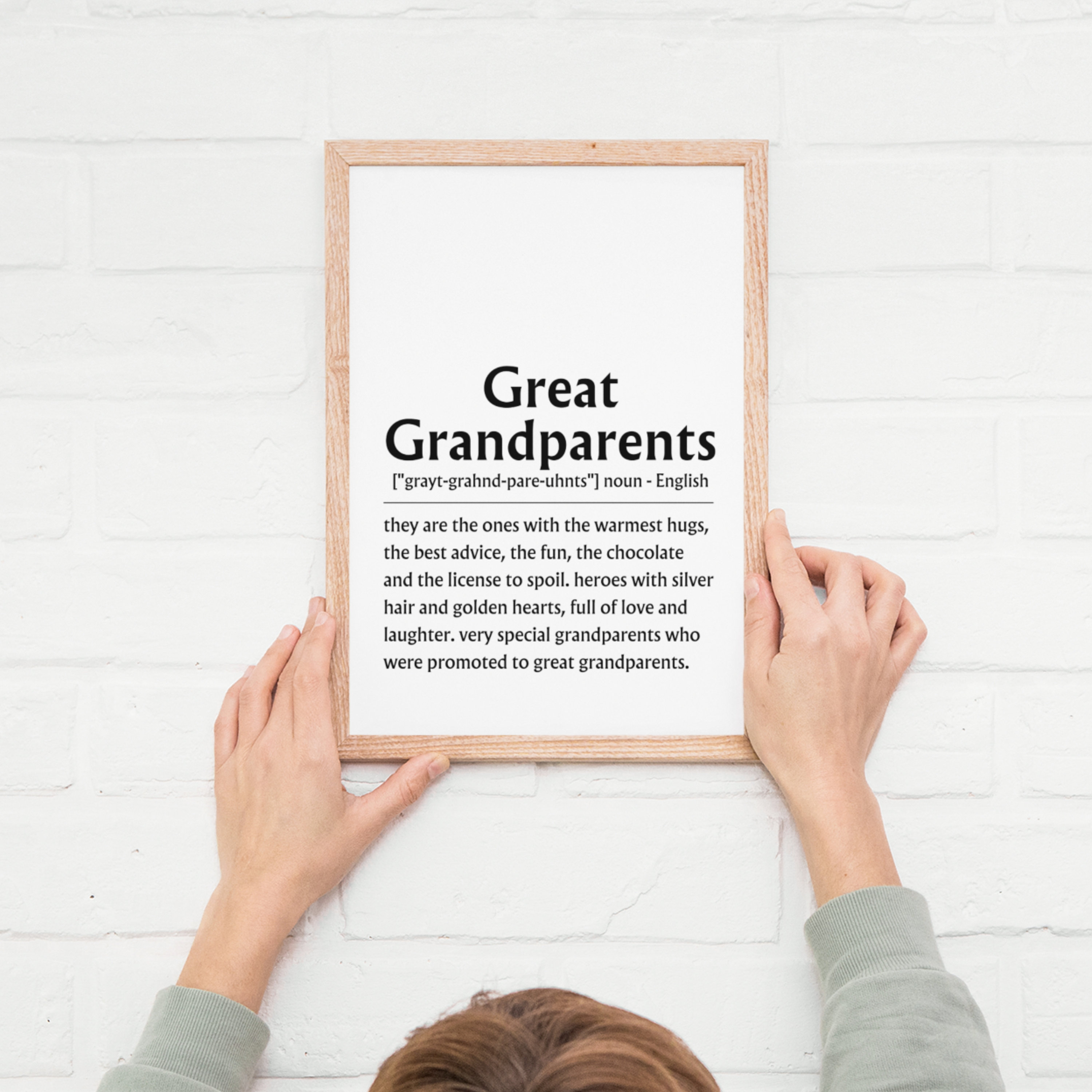 Great Grandparents Definition Print, Personalised Great Grandparent ...