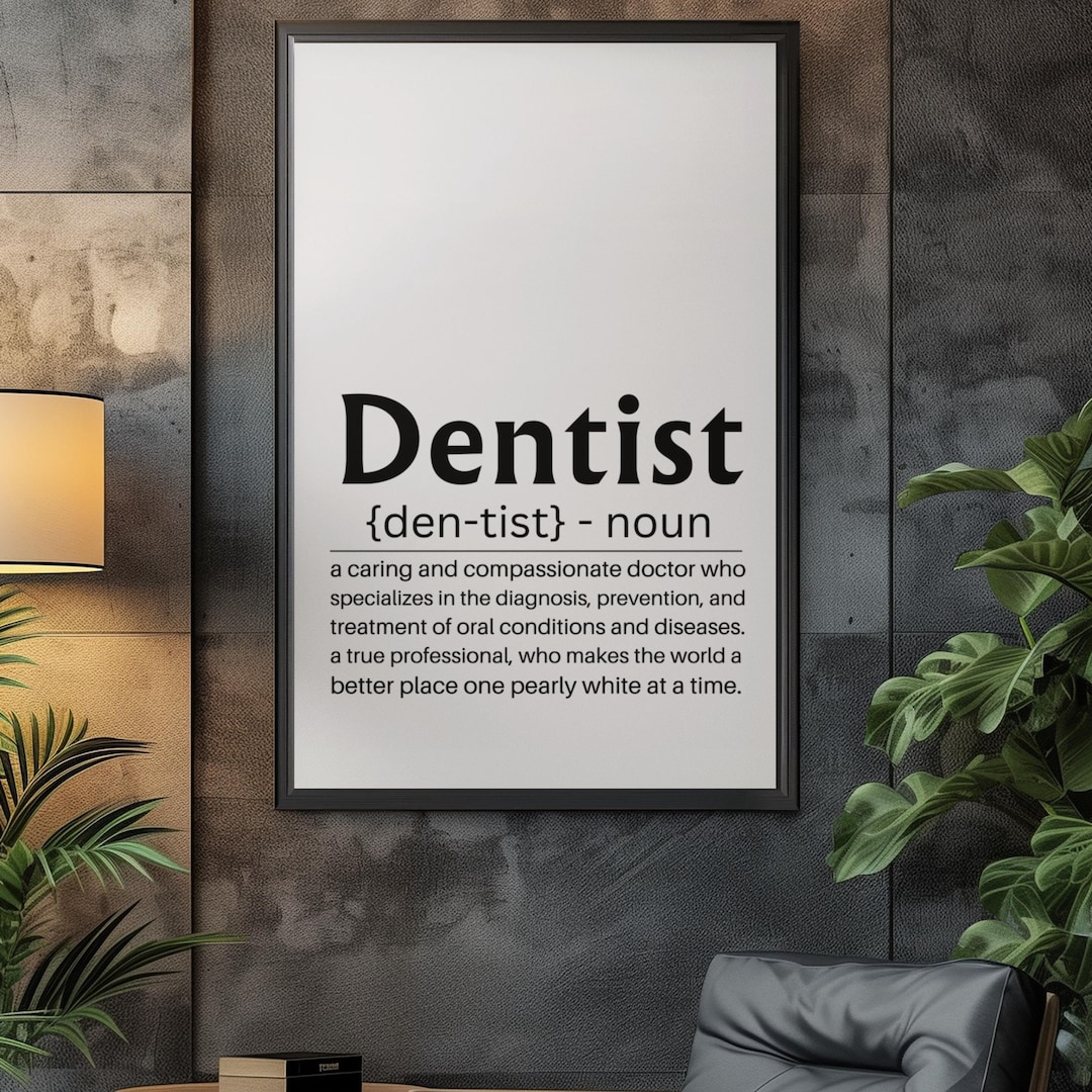 Dentist Definition Print: Minimalist Office Wall Art (digital Download ...