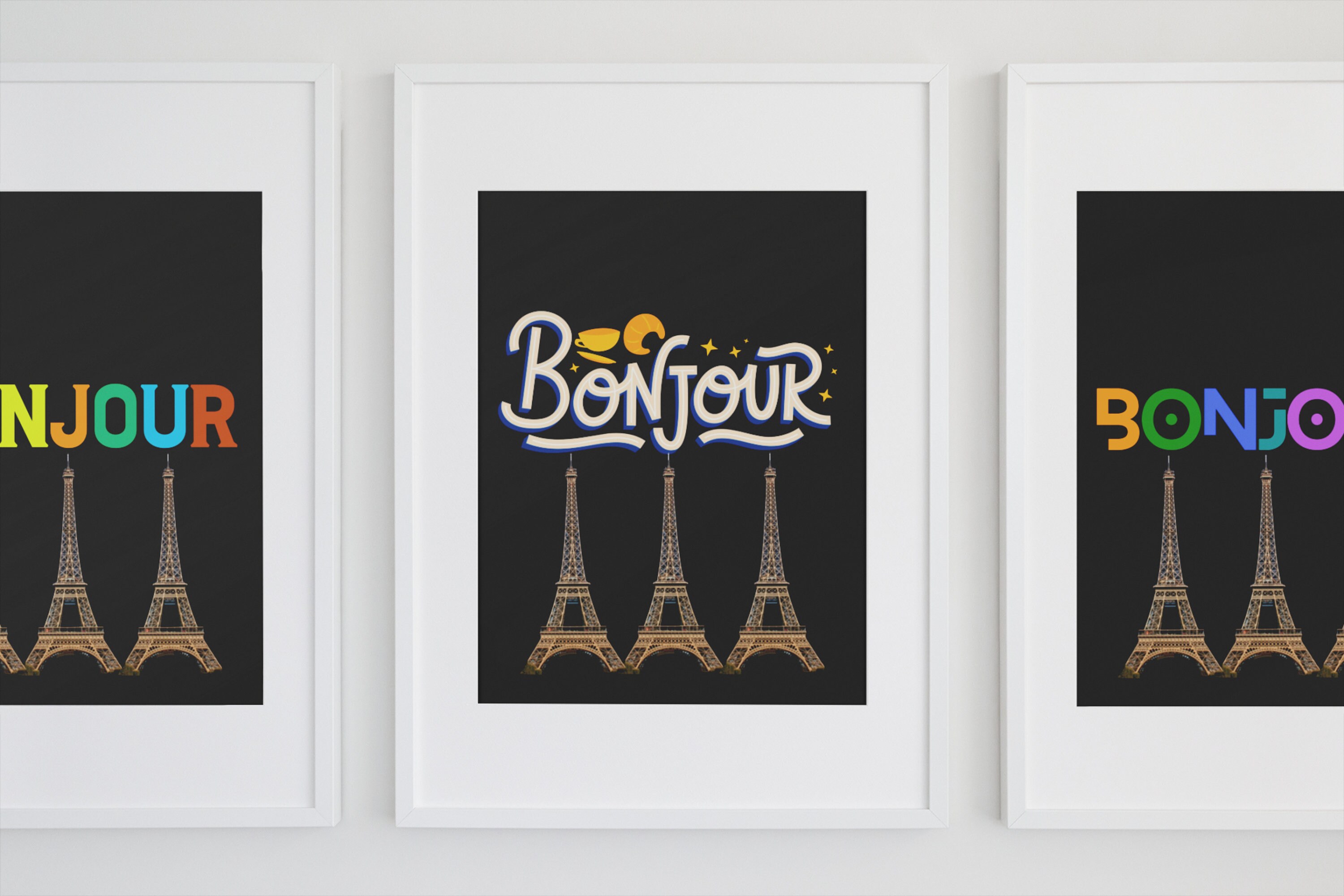 Bonjour Art Print, French Greeting Printable Wall Art - Etsy