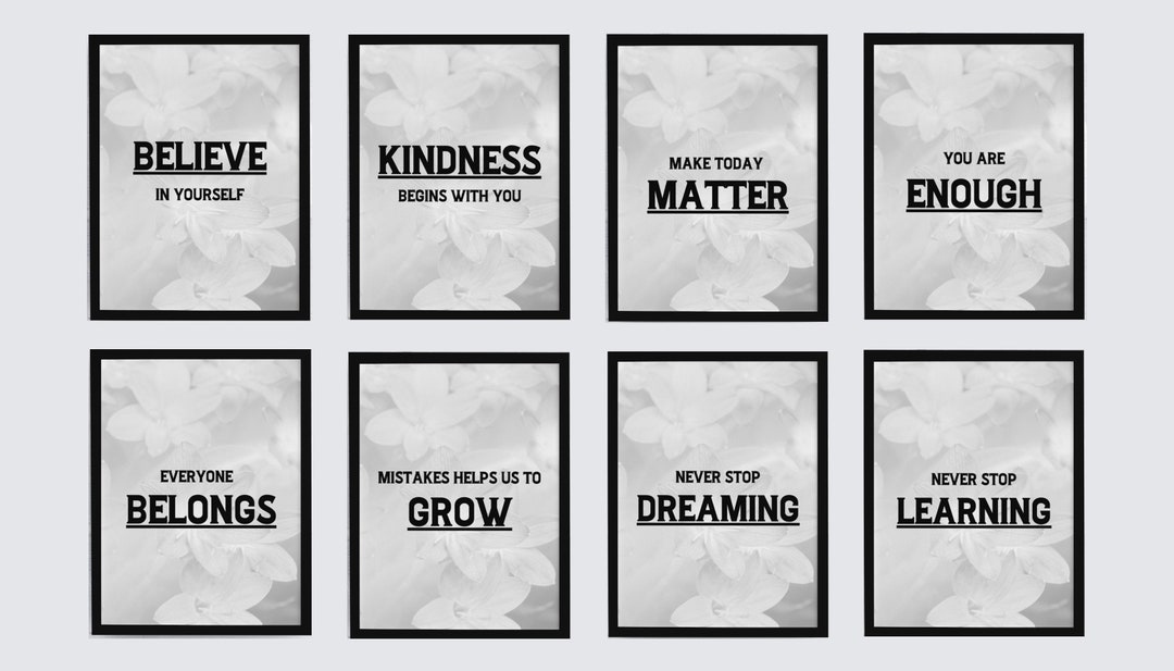 Bundle Set of 8 School Social Work Office Decor Prints, Psychology ...