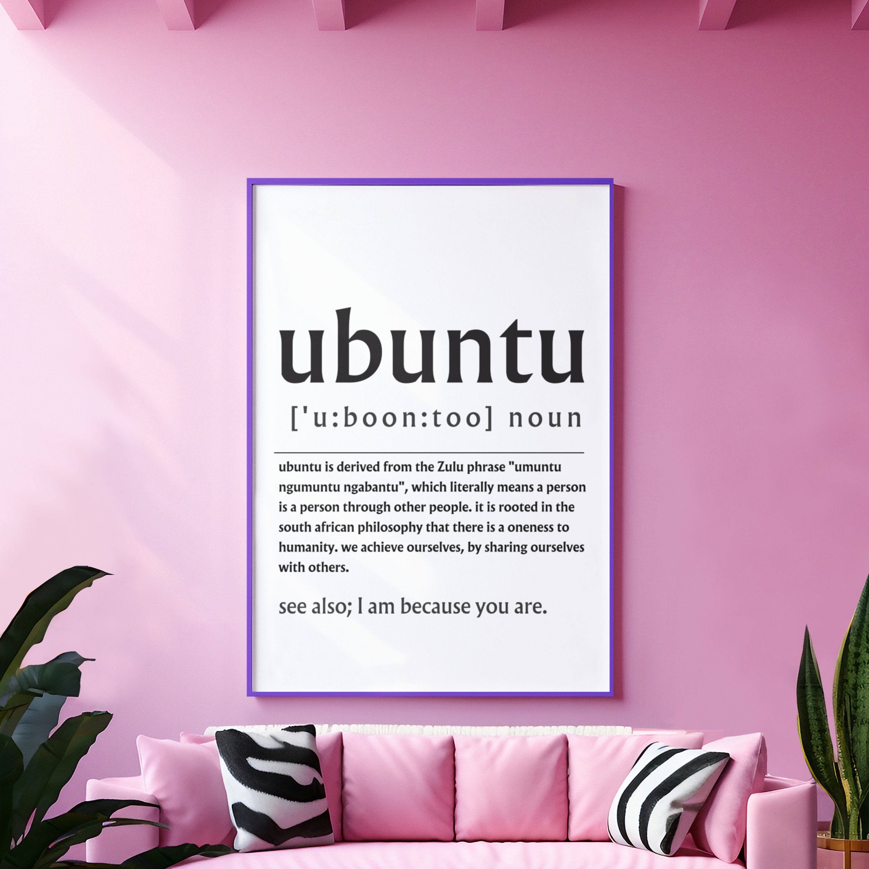 Ubuntu Definition Print, South Wall Art, Ubuntu Poster, Self Love Home ...