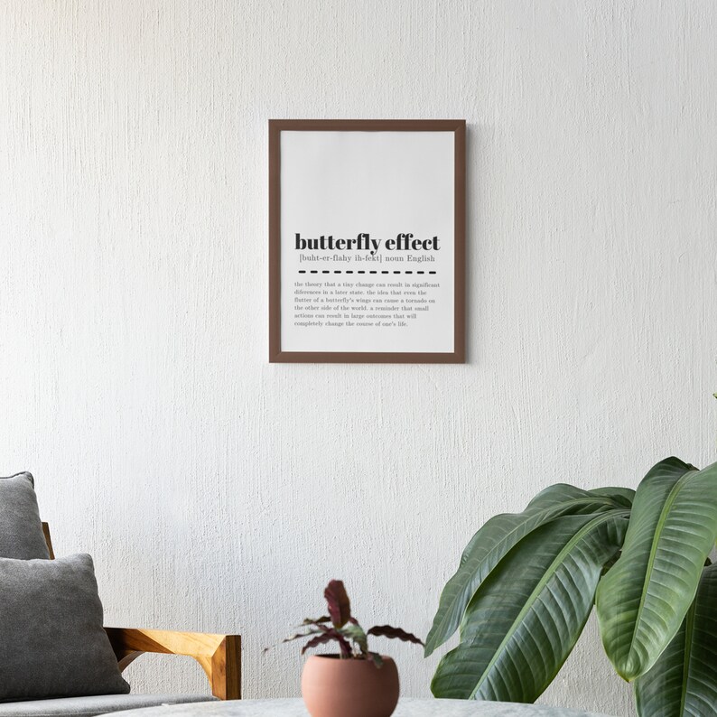 Butterfly Effect Definition Print, Inspirational Wall Art, Butterfly ...