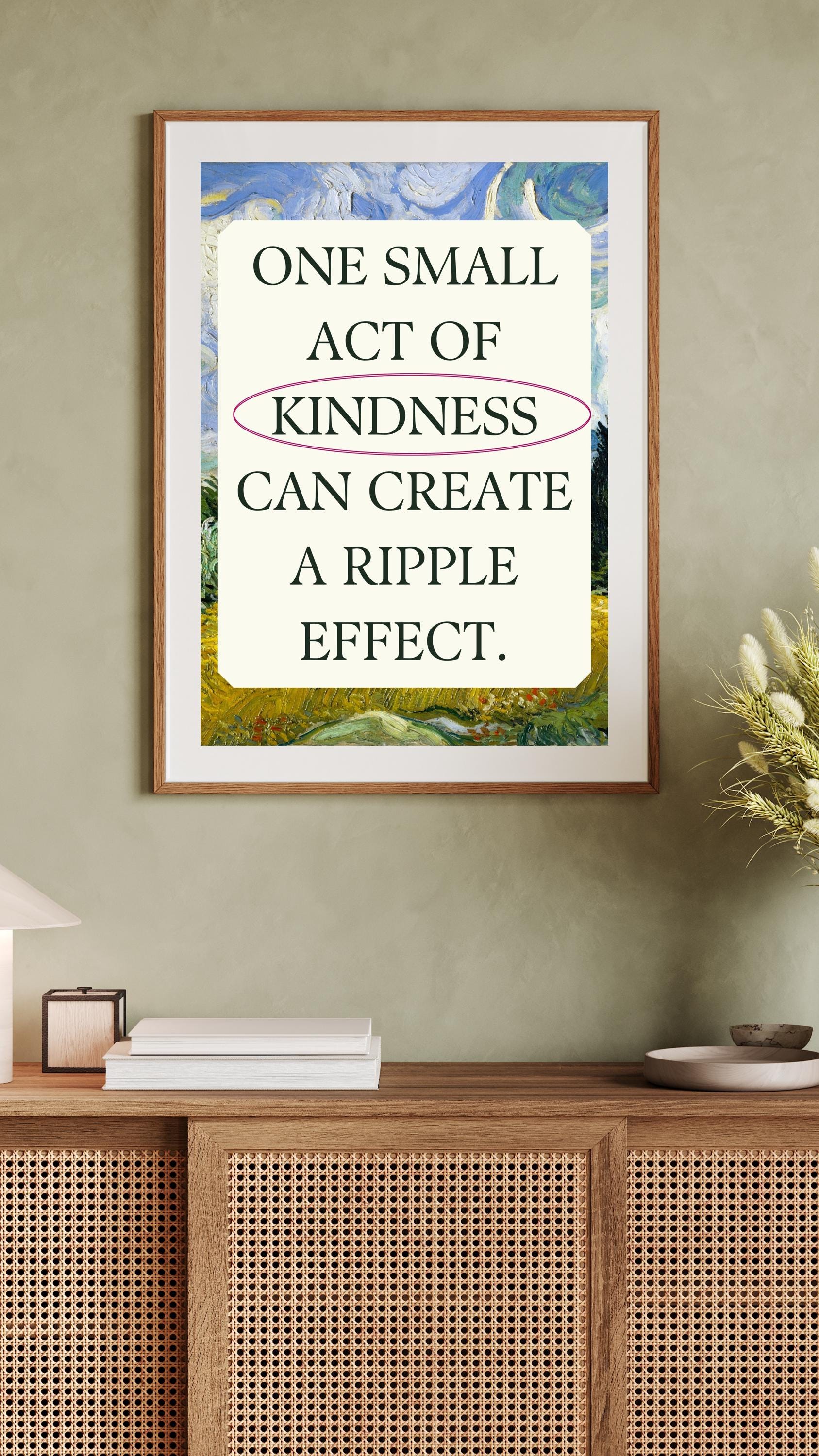 Kindness Ripple Effect Quote Print: Inspirational Wall Art (digital ...