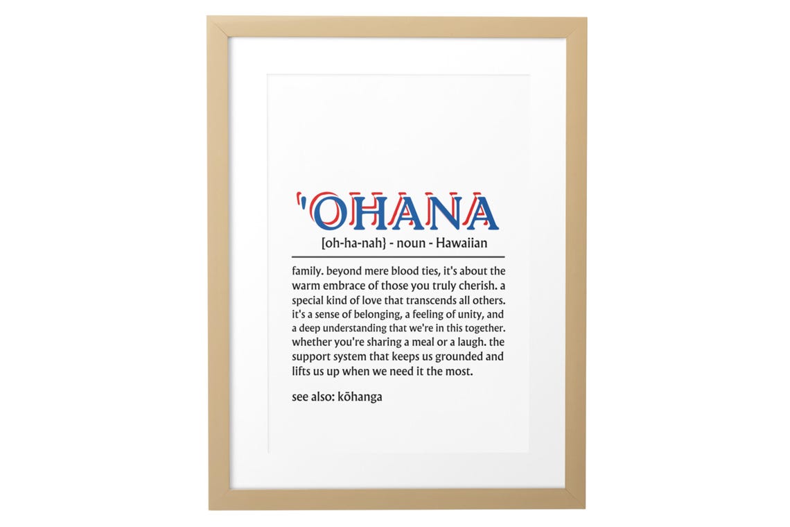 Ohana Definition Print Set: Hawaiian Family Art (digital Download) - Etsy