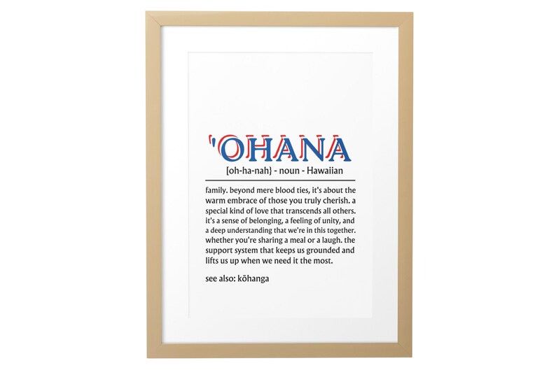 Ohana Definition Print Set: Hawaiian Family Art (digital Download) - Etsy