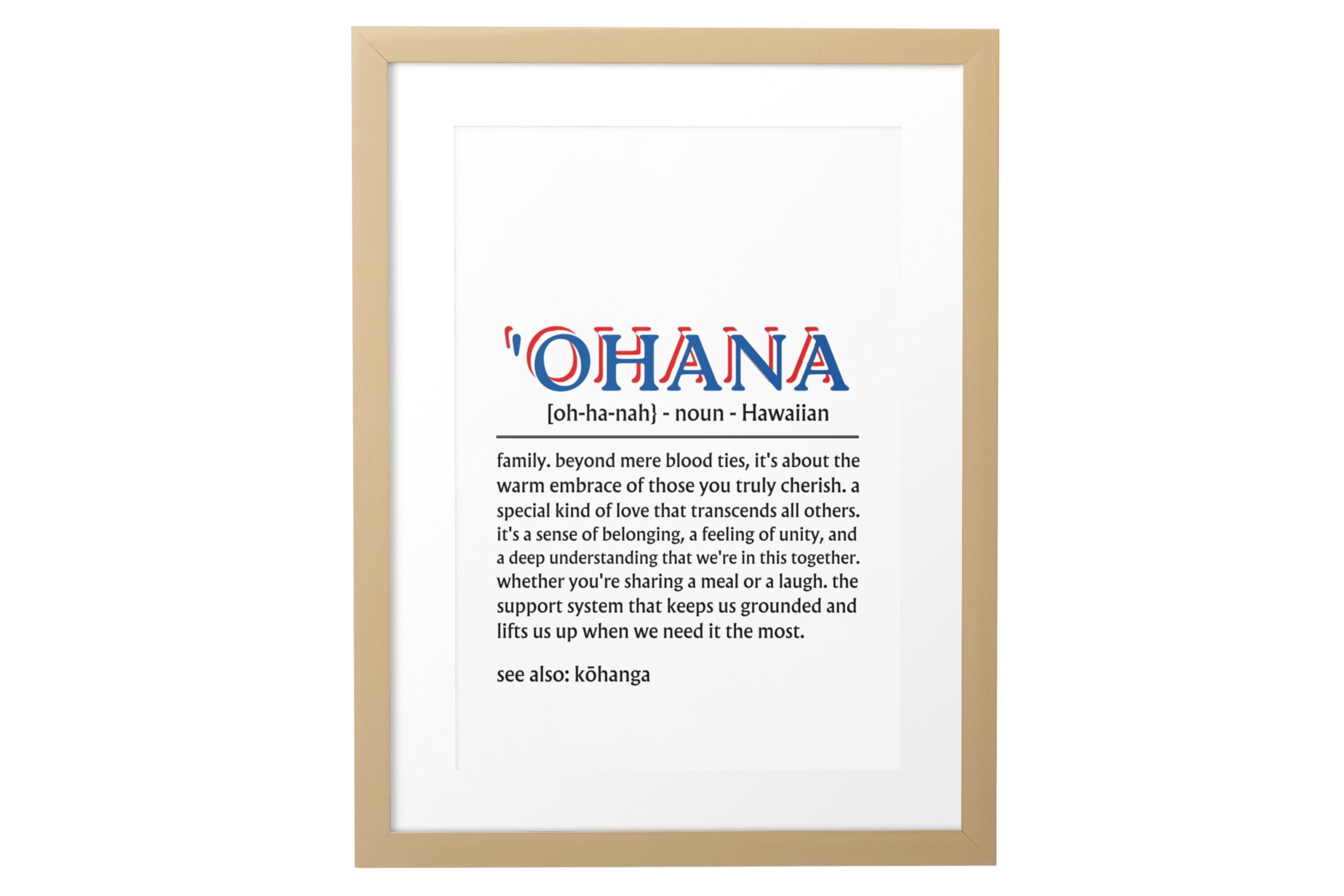 Ohana Definition Print Set: Hawaiian Family Art (digital Download) - Etsy