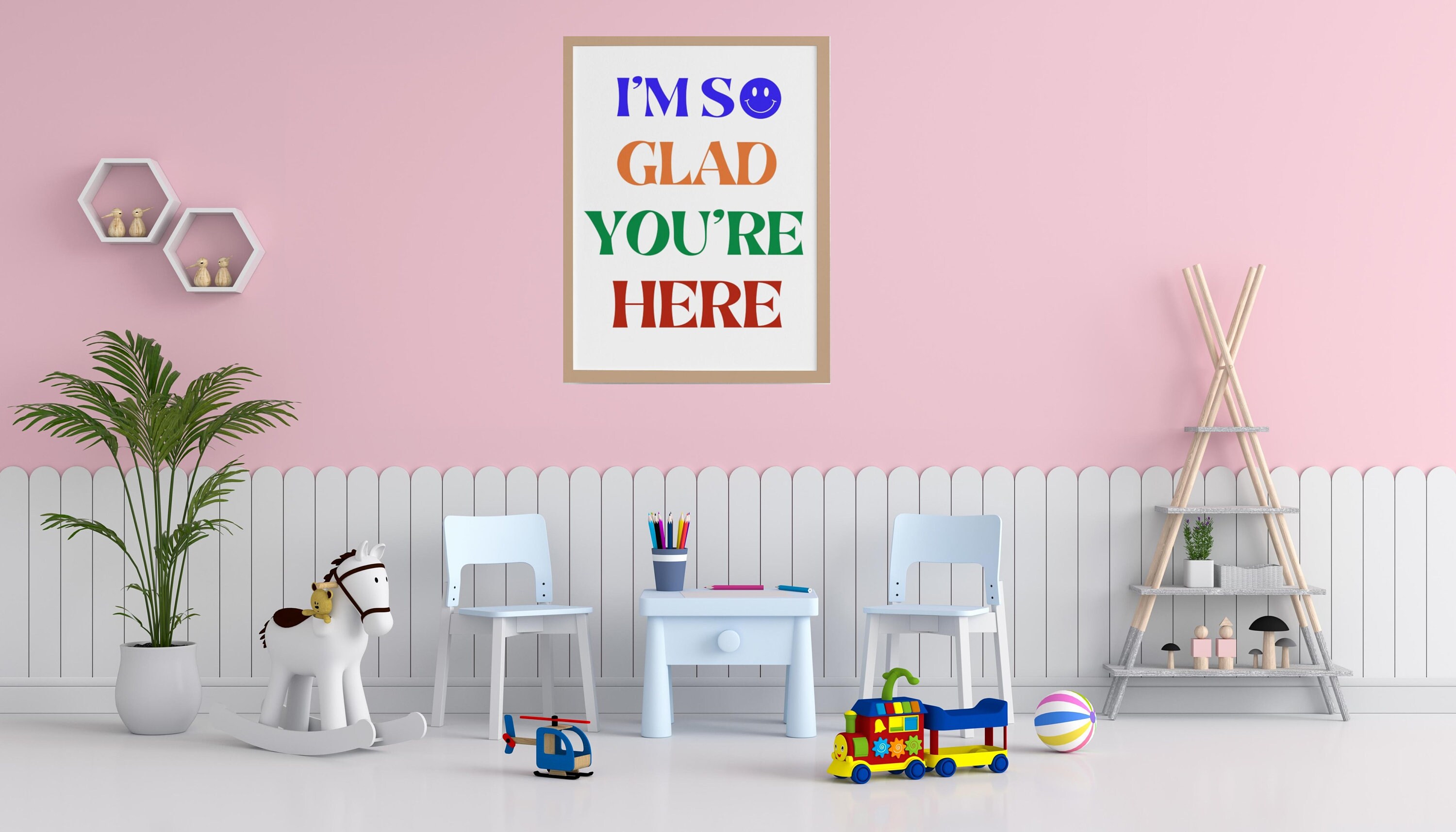 I'm so Glad You're Here Print Boho Classroom Decor - Etsy