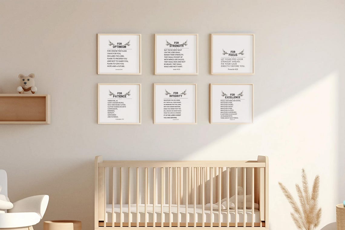 Bible Verse Office Art Prints: Christian Scripture Set (digital ...