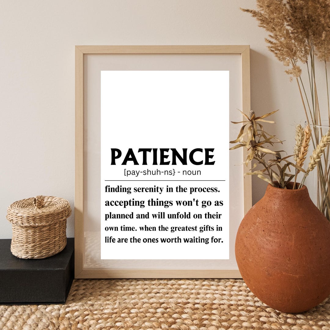Patience Definition Printable Office Wall Art, Home Office Print ...